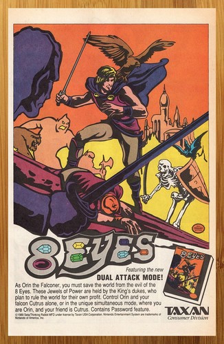 1989 8 Eyes NES Nintendo Vintage Print Ad/Poster Official Authentic ...