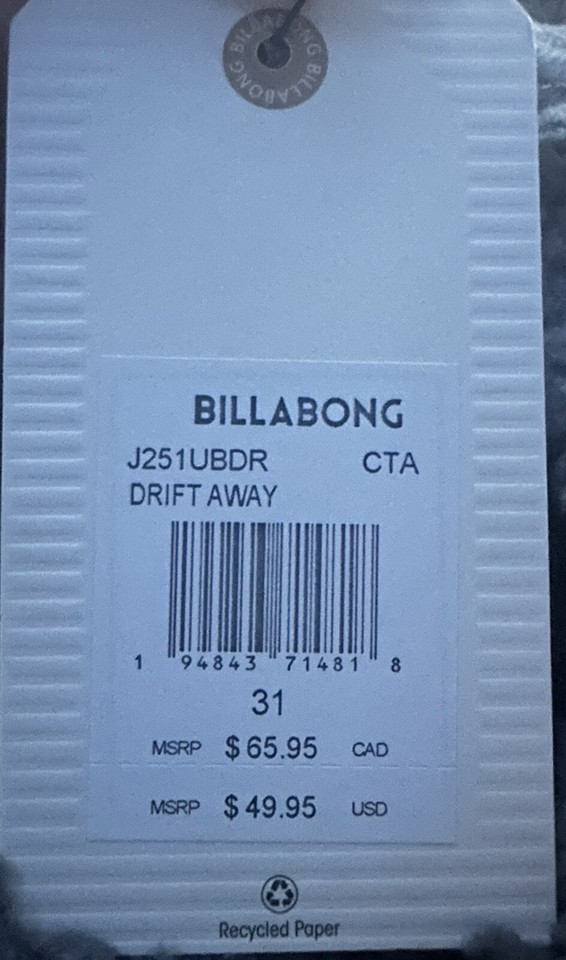 Billabong Denim Shorts. Driftaway Size 31. New With tags | eBay