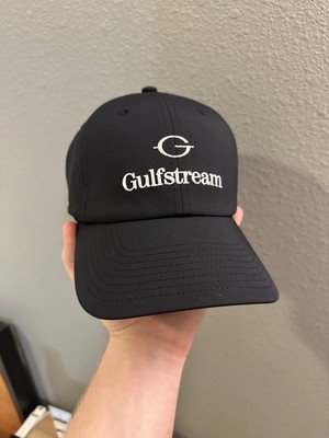 Gulfstream Aviation Black Embroidered Logo Baseball Hat with Strap Back ...