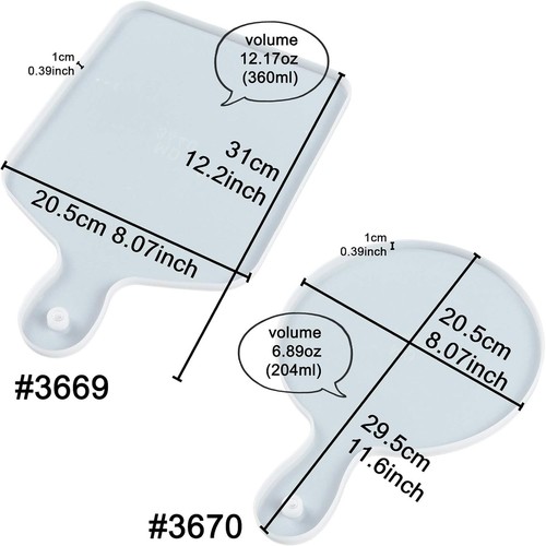 FUNSHOWCASE Cheese Board Epoxy Resin Rectangular and Circle Shapes ...