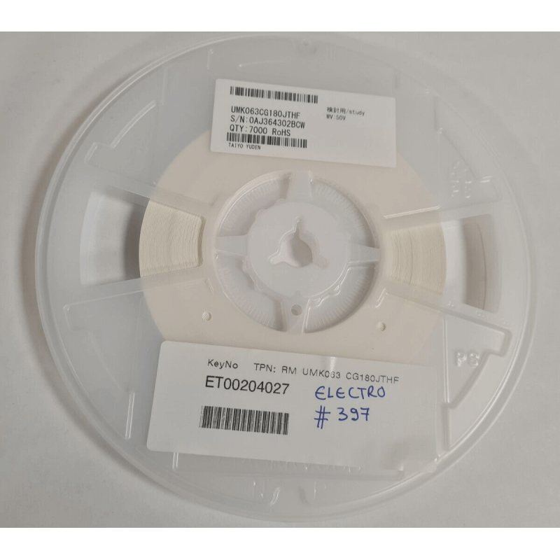 UmK063Cg180Jthf Cap Cer 18Pf 50V C0g/Np0 0201 Yageo 7000 Units | eBay UK