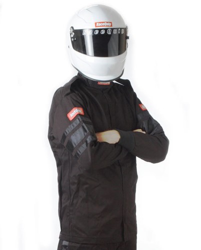 Racequip 111000RQP, One Black Fire Retardant Fabric Black Jacket Sin ...