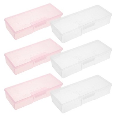 6pcs Nail Art Organizer Box: Manicure Tool Box Empty - Cosmetic Display ...