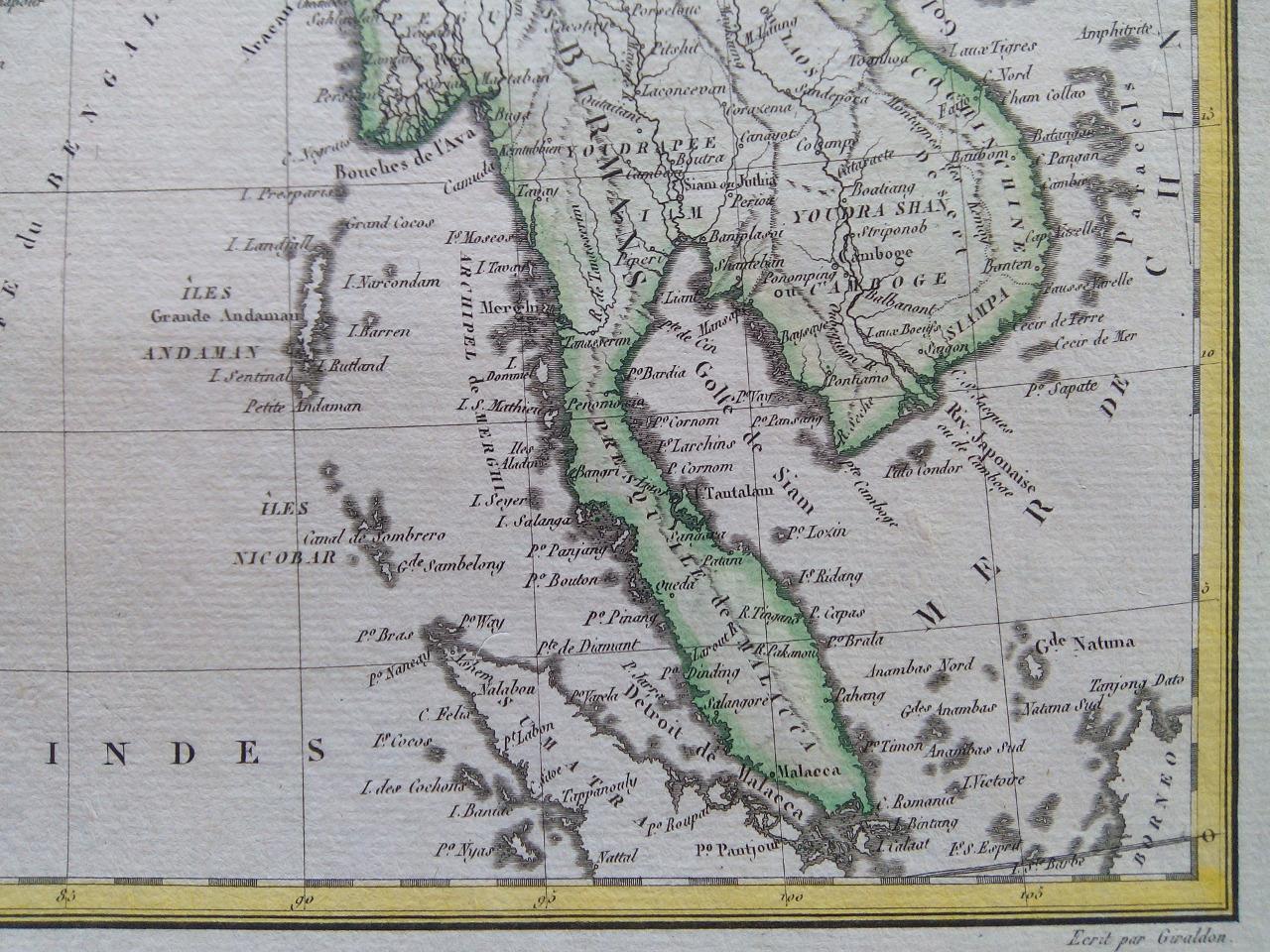 1812 - LAPIE - Map INDIA CEYLON BURMA SIAM | Grelly UK