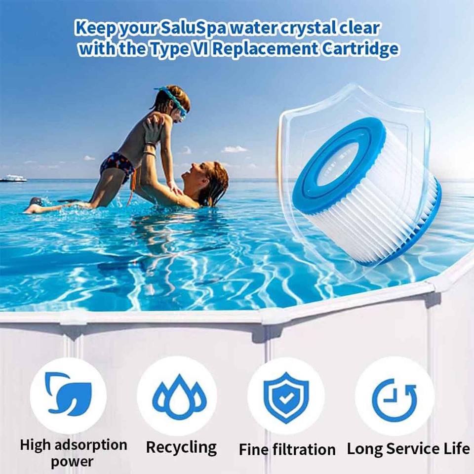 Type VI Hot Tub Filters - 1-12-Pack, Compatible with Lay-Z-Spa, Coleman ...