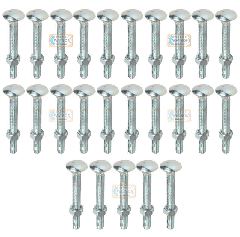 M8 Cup Square Carriage Bolt Hex Nut Timber Dome Head Coach Screw Zinc ...