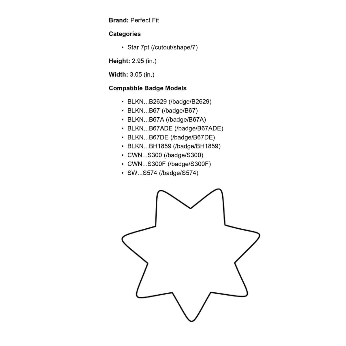 7 Point Star Badge Holder