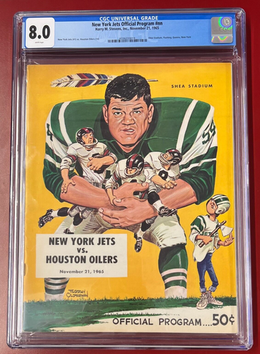 CGC 8.0 1965 NFL Program N.Y. Jets Vs. Houston Oilers J. Namath/G ...