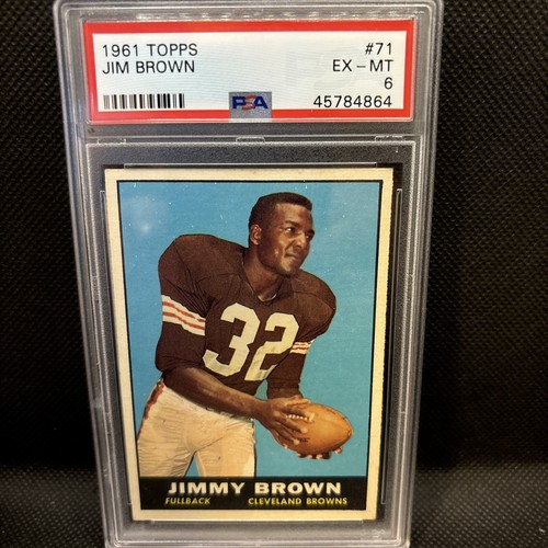 🔥1961 Topps Football #71 Jim Brown Cleveland Browns HOF PSA 6 EX-MT New ...