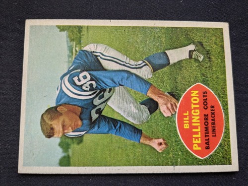 1960 Topps Football Card # 8 Bill Pellington RC - Baltimore Colts (EX ...