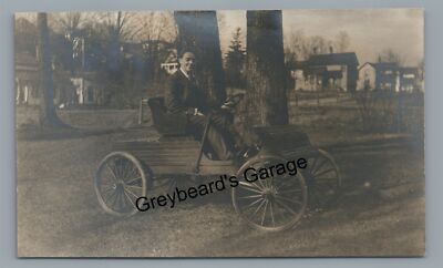 RPPC Happy Guy Early Primitive Automobile Auto Car Vintage Real Photo ...