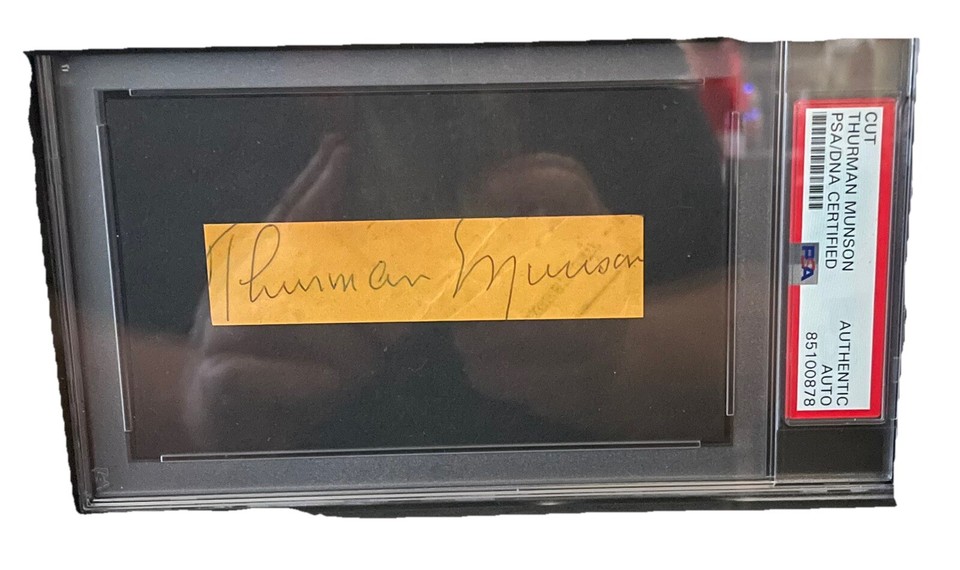 New York Yankees Thurman Munson Autographed Cut One/One Piece. MLB PSA ...