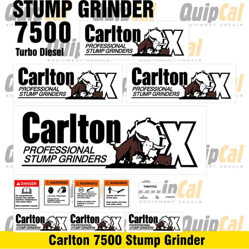 Carlton 7500 Stump Grinder Decal Set. Decals for Carlton Chippers ...