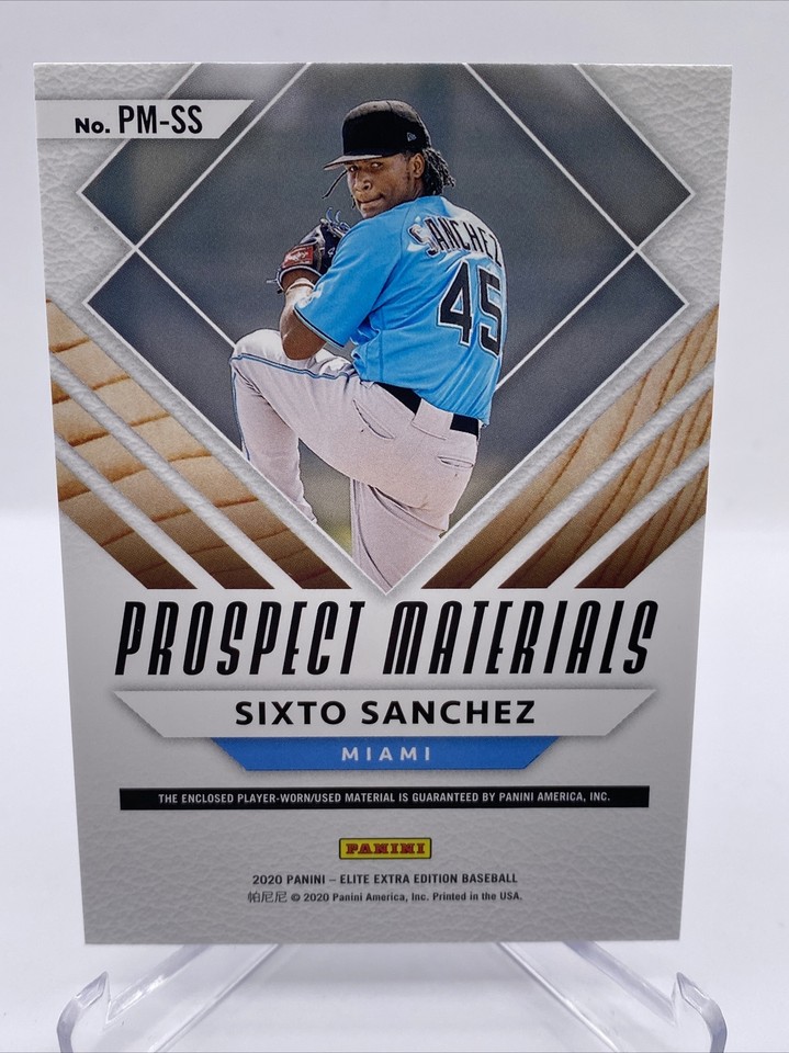 2020 Sixto Sanchez Panini Elite Extra Prospect Materials Game Used ...
