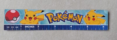 Pokemon 6” Ruler Pikachu Centimeters Inches Cardboard Designware Rare ...