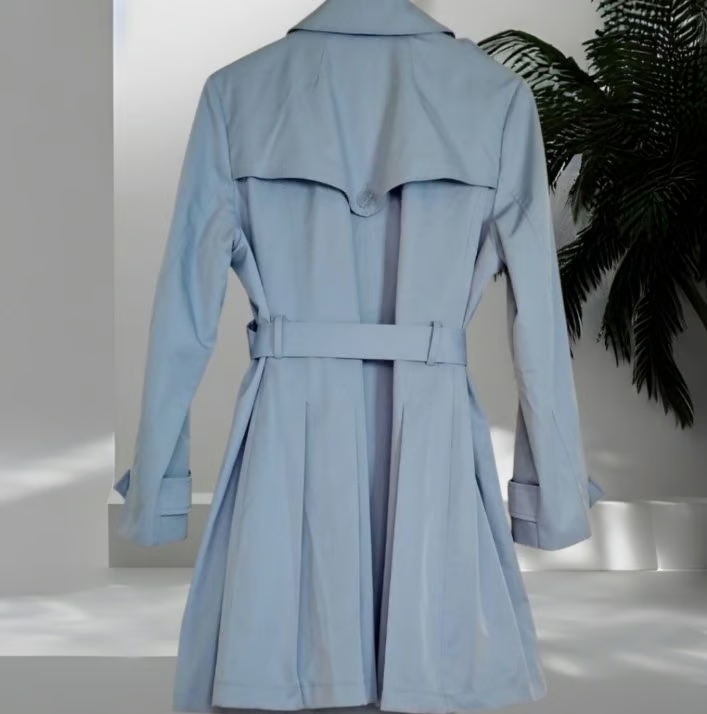 NWT $248 Kate Spade Pleat Back Trench Coat Lined Rain Resistant Jacket ...