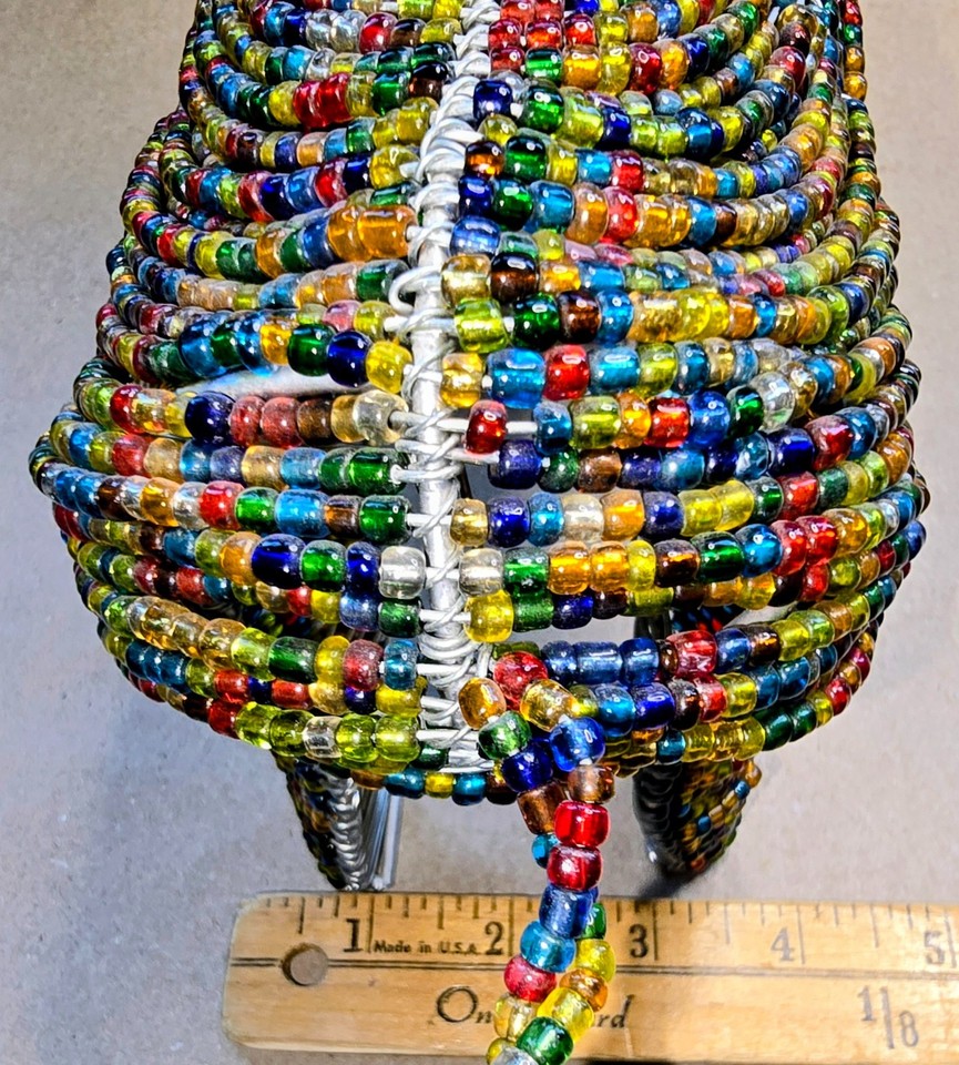 South African Hand Crafted Wire Multi Color Bead Hippo Sculpture Statue ...