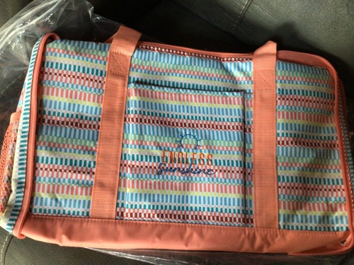 Thirty-One Expandable Cooler Duffle in Multicolor Stripe w/Embroidery ...