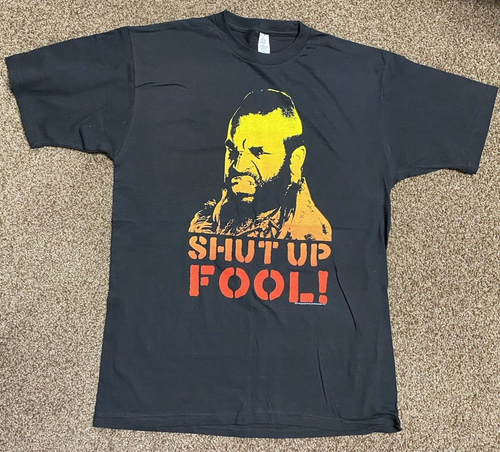 Mr. T Mens T-Shirt Large Black 2000s Shut Up Fool TV Show A Team NWOT ...