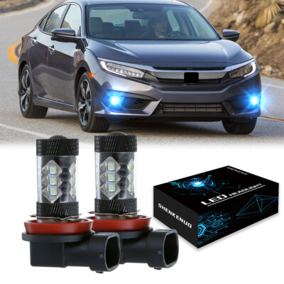 2X LED Fog/Driving Bulbs H8 H16 H11 Fog Light Blue 8000K High Power ...