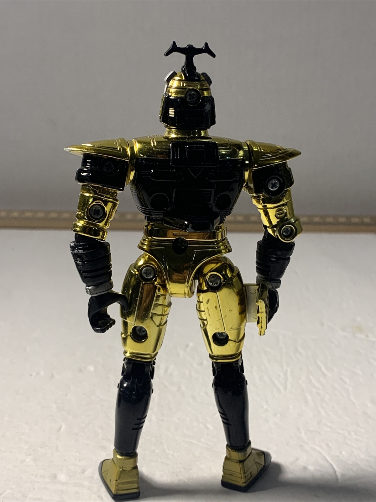 1997 Bandai Beetleborgs Metallix Gold Chrome Action Figure Robot Action ...