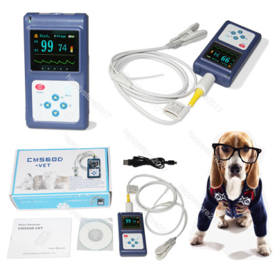 CE Veterinary Pulse Oximeter CMS60D-VET+Tongue SpO2 Probe+PC Software ...