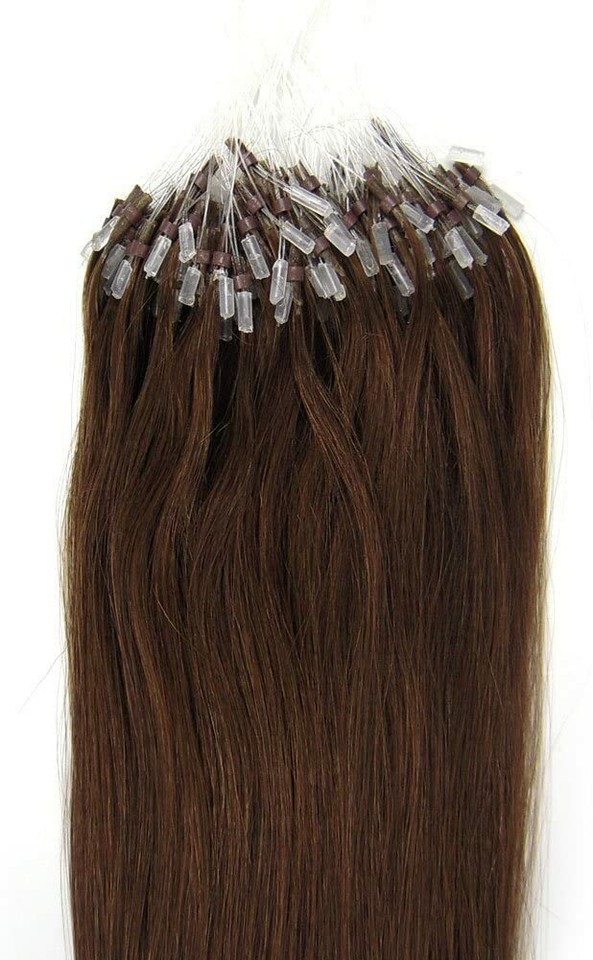 Micro Ring Loop Tip Remy Human Hair Extensions Straight Micro Beads ...