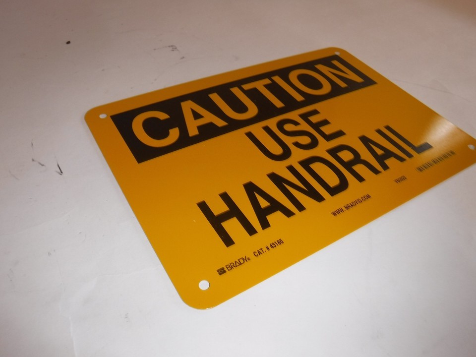 BRADY Caution Sign, 7 x 10In, BK/YEL, ENG, Text (T) | eBay
