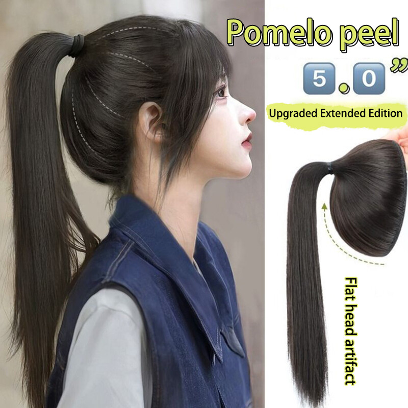 Pomelo Skin Wig Meatball Head High Ponytail High Cranial Crest Panfa ...