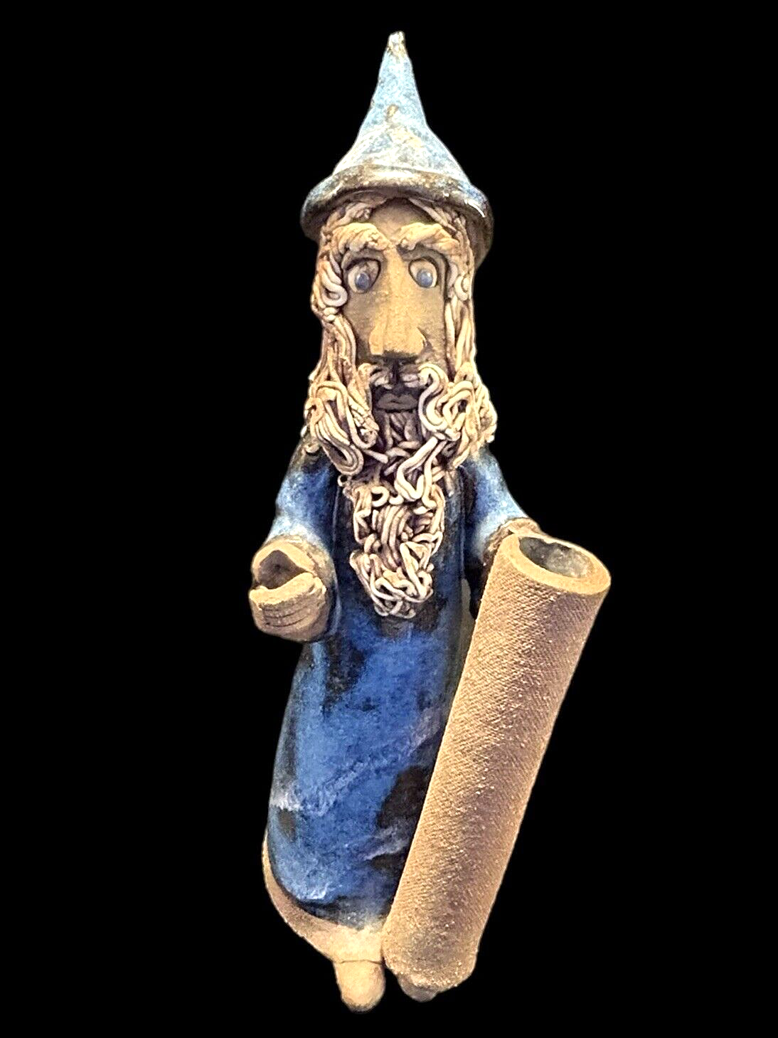 Vintage Art Pottery Clay WIZARD Freestanding Fireplace Match Stick ...