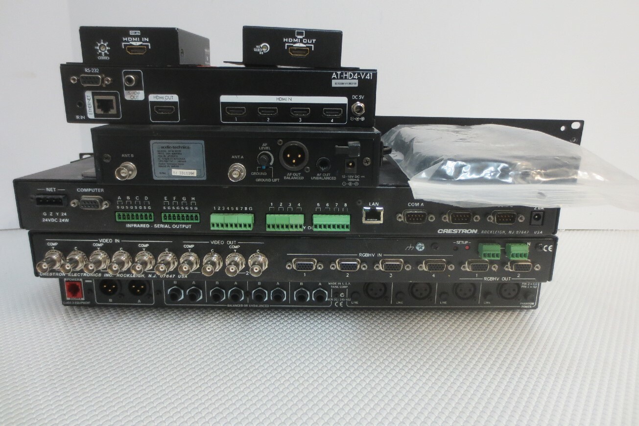 Lot of Crestron CP2E Controller C2N-MMS RANE Mixer Atlona HDMI ...