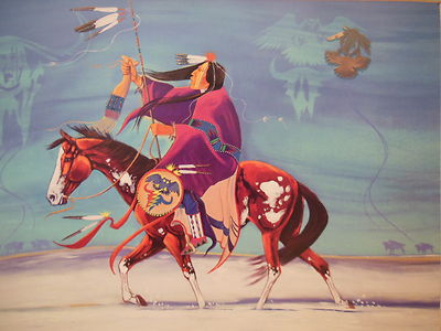 GEORGE FLETT Signed ARTIST PROOF Native American Spokane Tribe BUFFALO ...