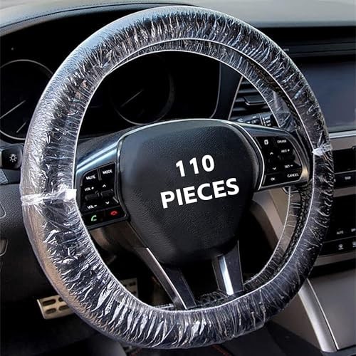 110PCS Disposable Steering Wheel Covers, Universal Plastic Transparent ...