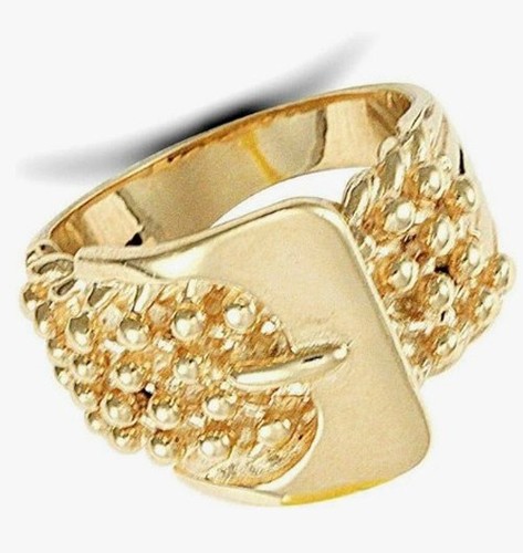 9ct Gold Hallmarked Gents Buckle Keeper Ring | eBay UK