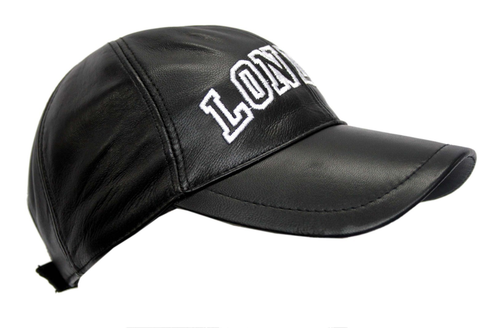 THE LONDON BASEBALL CAP BLACK REAL SOFT NAPA LEATHER HIP HOP GOLF ...