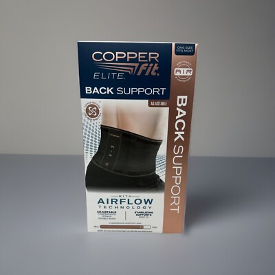 Copper Fit Elite Back Support AirFlow Back Brace Adjustable Double-Band ...