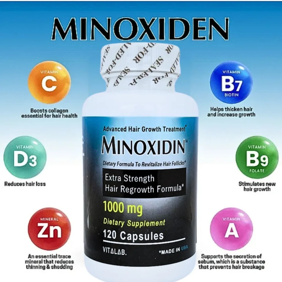 120 Tablet Minoxidin 1000mg Hair Treatment Regrowth Extra Strength Men ...