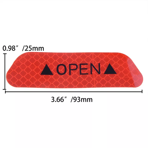 4pcs Red Car Auto Door Open Sticker Reflective Tape Safety Warning ...