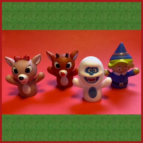 Finger Puppet SET Rudolph The Red Nosed Reindeer & Friends 4 PIECE LOT ...