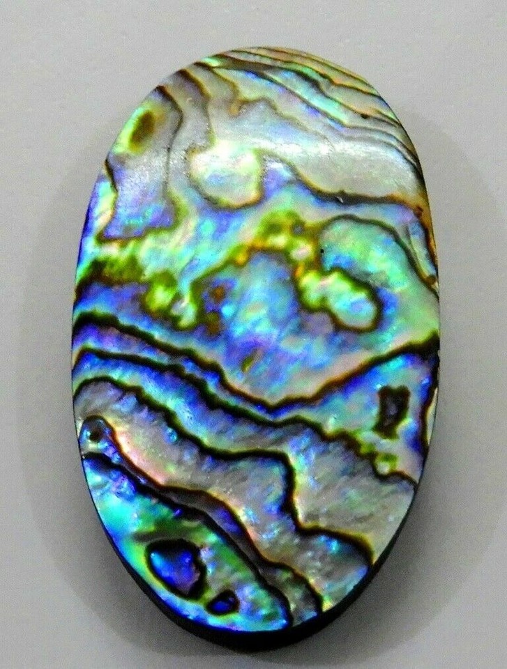 41CT NATURAL ABALONE SHELL DOUBLET CLEAN SOURCE RICH GLOWING COLOR ...