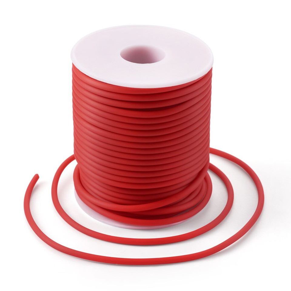 1Roll 3mm Hollow Pipe PVC Tubular Rubber Cord Wrapped Around White ...