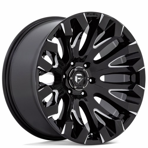 20x9" Fuel Wheels D828 Quake Gloss Black Milled Off-Road Rims(4 pcs ...