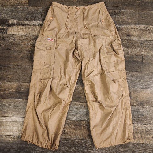 Vintage UFO Parachute Rave Pants Adult Medium 90s Tan Cargo Festival ...
