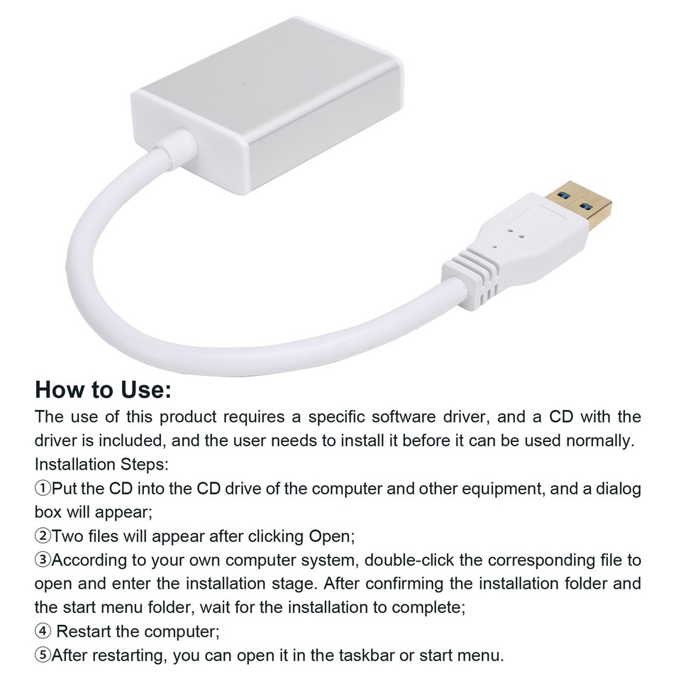 USB To High Definition Multimedia Interface Adapter With Drive Extend ...