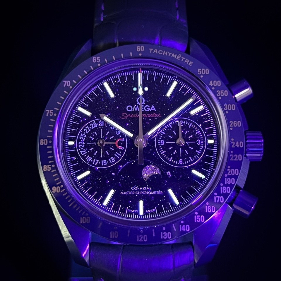 Omega Speedmaster Blue Side of the Moon Aventurine Moonphase Ceramic | eBay
