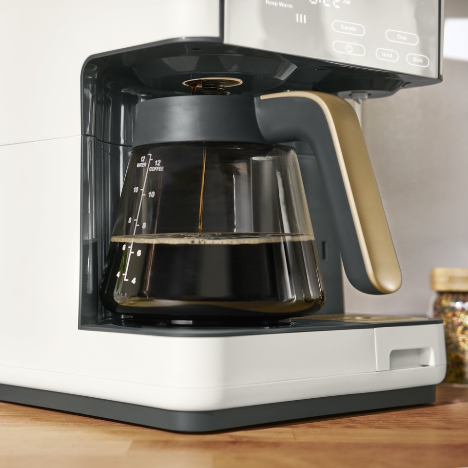 Multi-Brew 12-Cup Programmable Drip & Single-Serve Coffee Maker, White ...