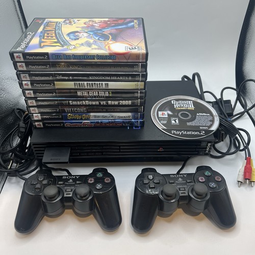 Sony PlayStation 2 PS2 Fat Console Bundle w/ 10 Games - 2 Controllers ...