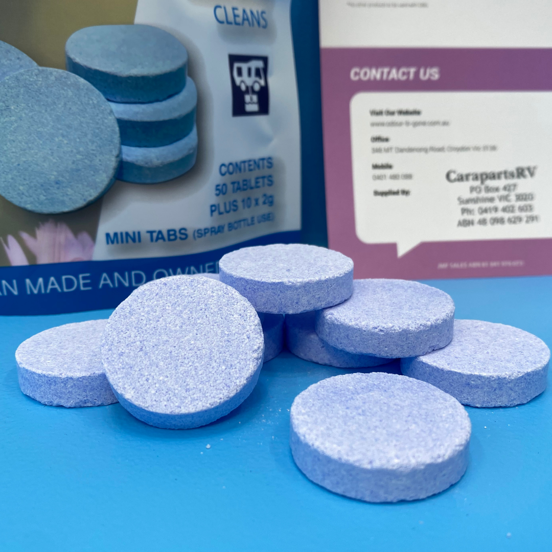 ODOUR-B-GONE CARAVAN TOILET TABLETS. SUITABLE FOR SEPTIC SYSTEMS. 50 ...