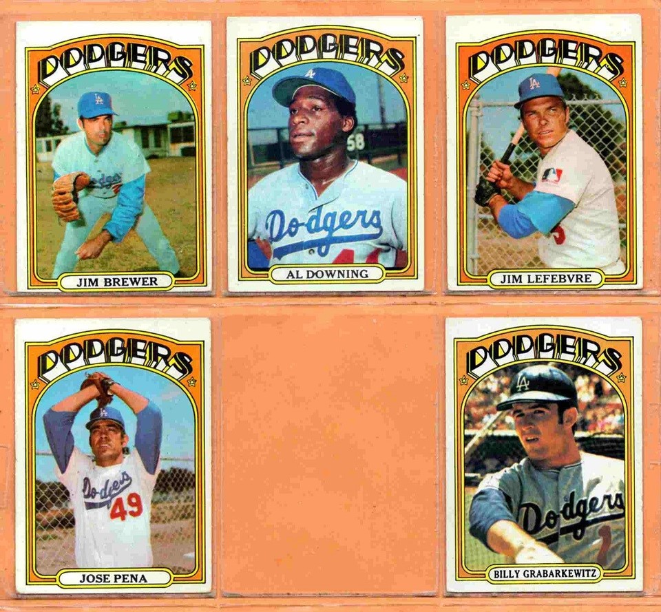 1972 Topps Los Angeles Dodgers Team Lot 15 diff Tommy John Joe Ferguson ...