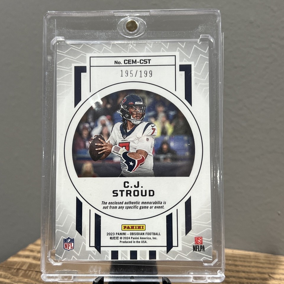 2023 Panini Obsidian CJ Stroud Cutting Edge Jersey Patch /199 Houston ...
